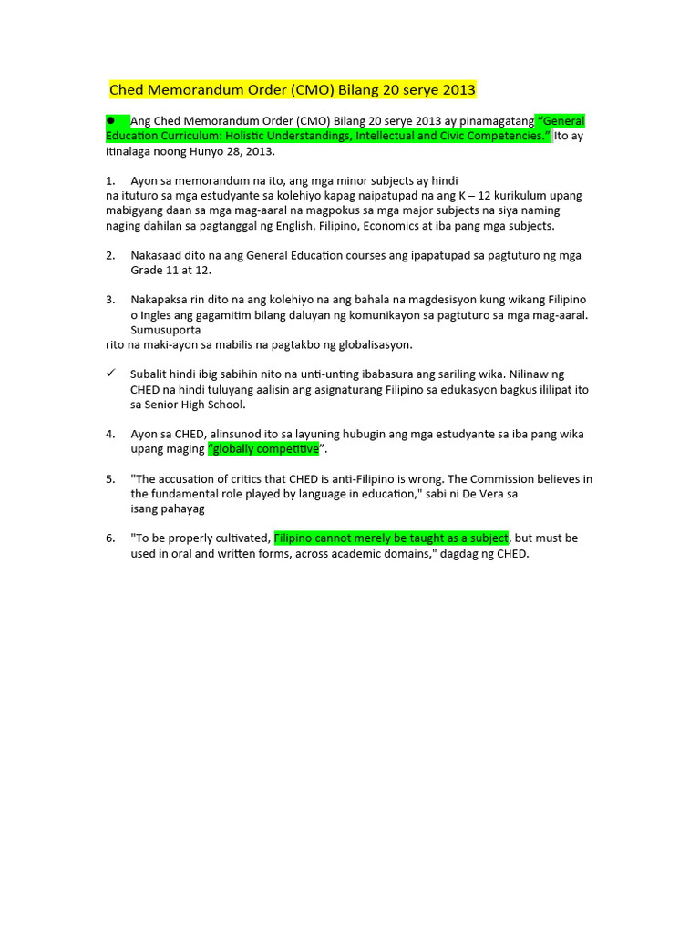 Ched Memorandum Order | PDF