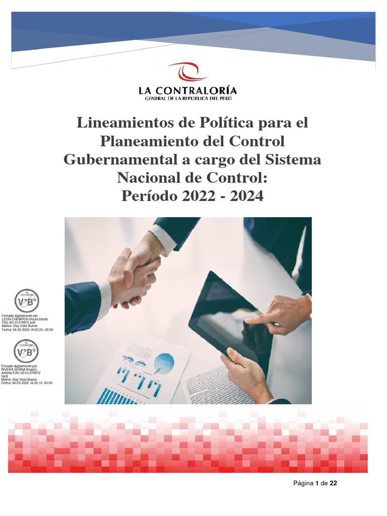Lineamientos de Politica Control Gubernamental 2022-2024 | PDF | Desarrollo sostenible ...