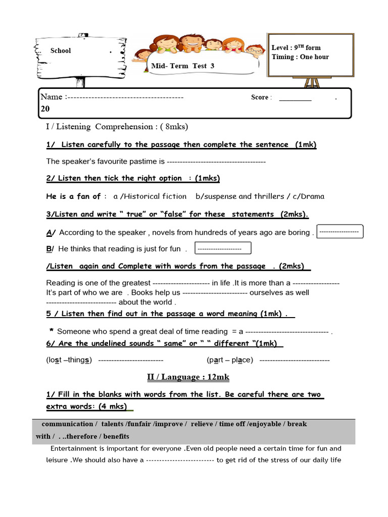 Listening and Language Test for Students | PDF | Oprah Winfrey