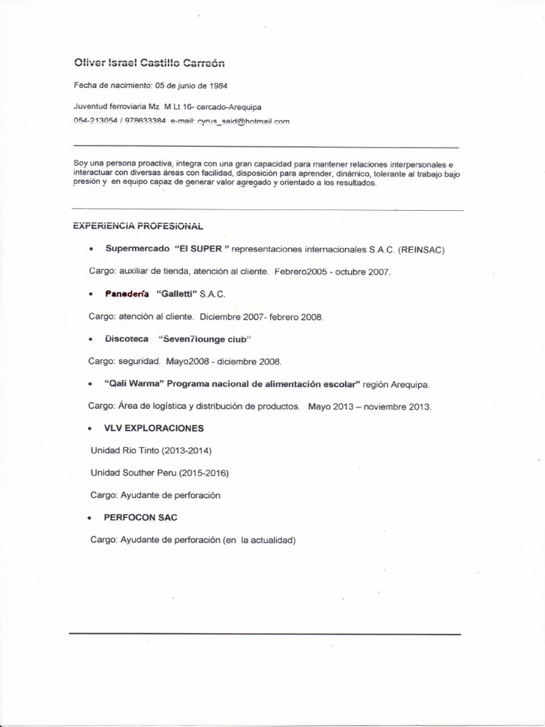 CV Oliver Castillo-001 | PDF