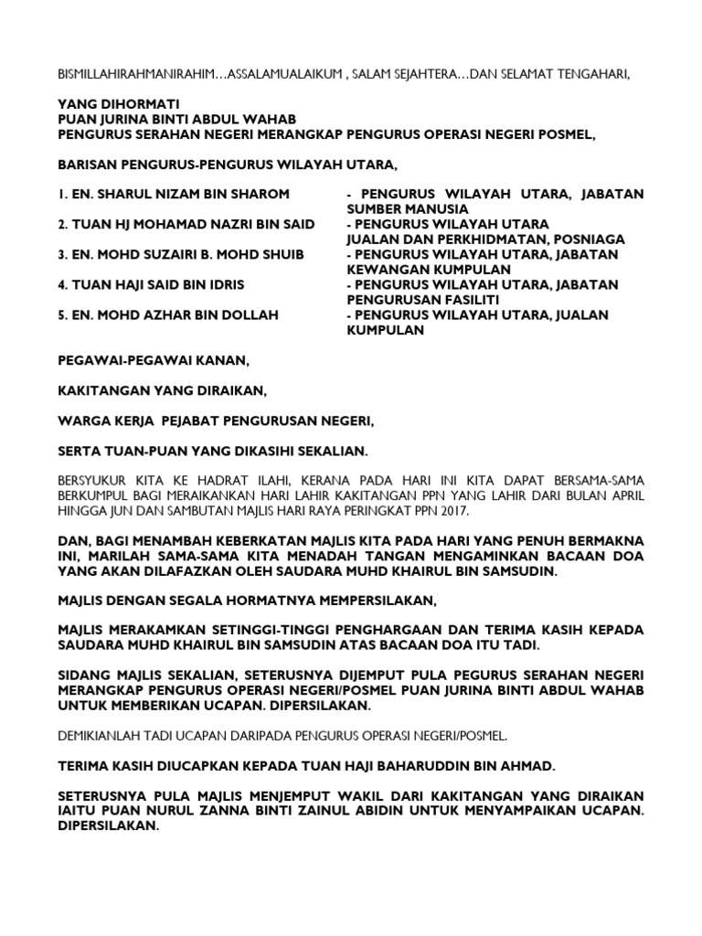 Teks Ucapan MC Untuk Majlis Hari Lahir | PDF