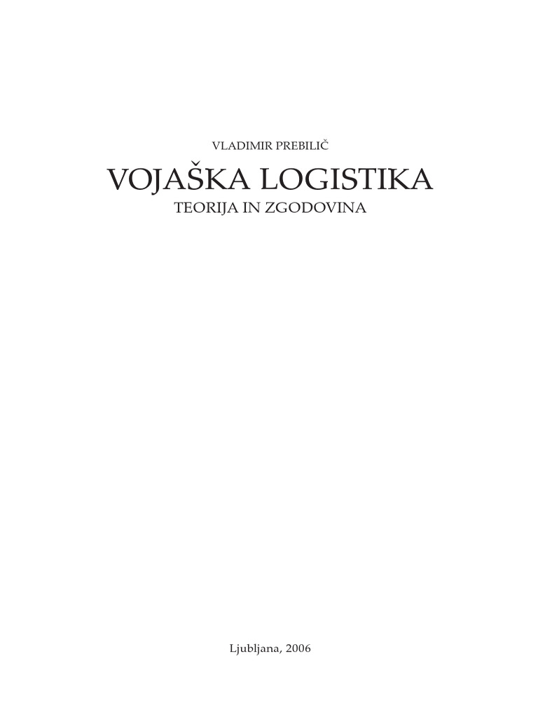 Vojaška Logistika: Teorija in Zgodovina | PDF