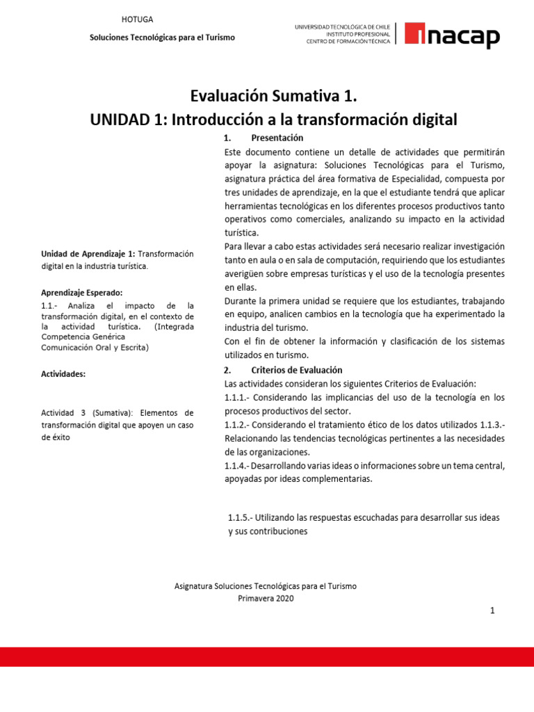 Evaluacion 1 Unidad 1 - Introduccion A La Transformacion Digital | PDF ...