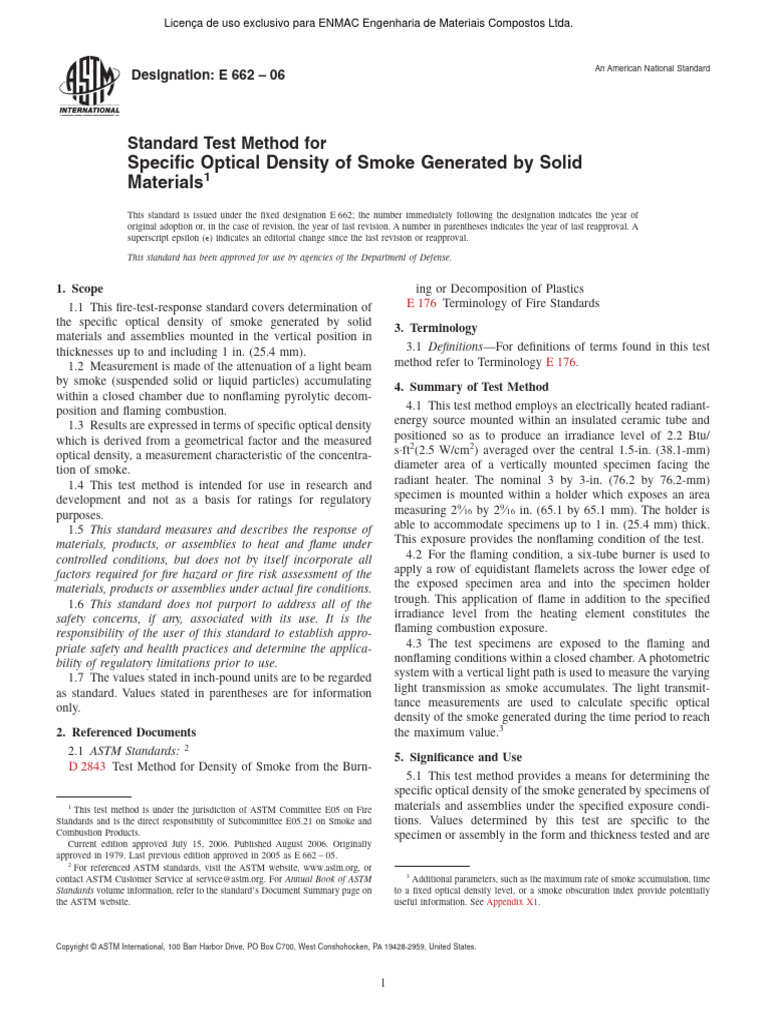 Astm E-662 | PDF | Smoke | Optics