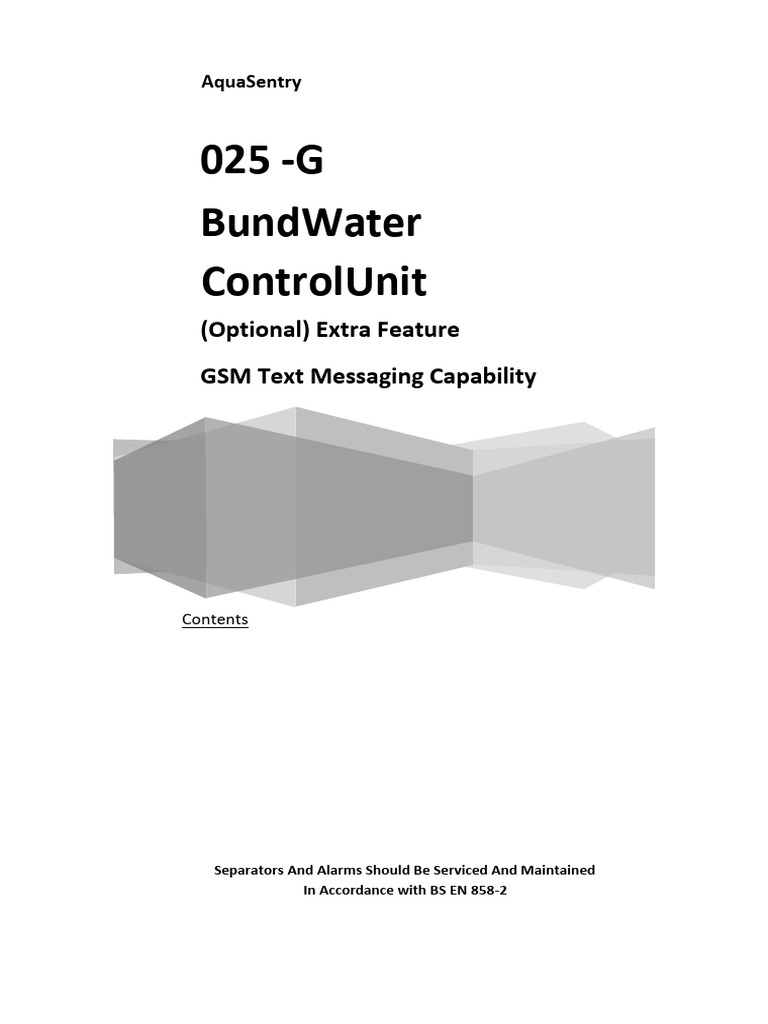AquaSentry 025G Bund Water Control Unit User Manual REV D New | PDF ...