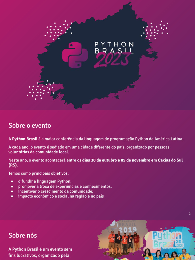 Python Brasi 2023 PT BR | PDF | Brasil | Python (linguagem de programação)