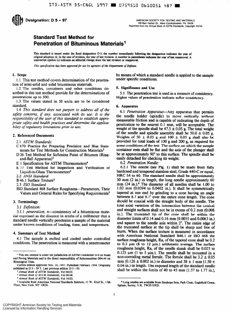 Astm D 0005 | PDF | Water | Coefficient Of Variation
