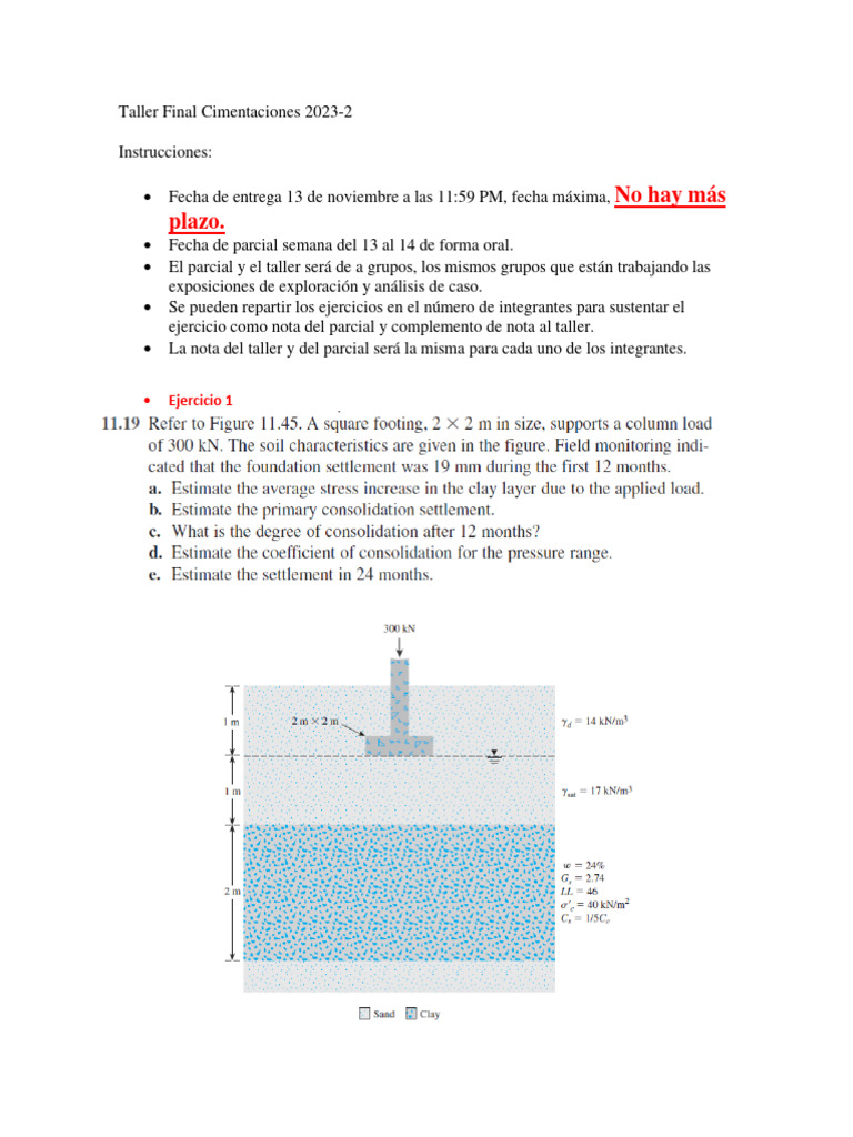 Taller Final Cimentaciones 2023-2 | PDF