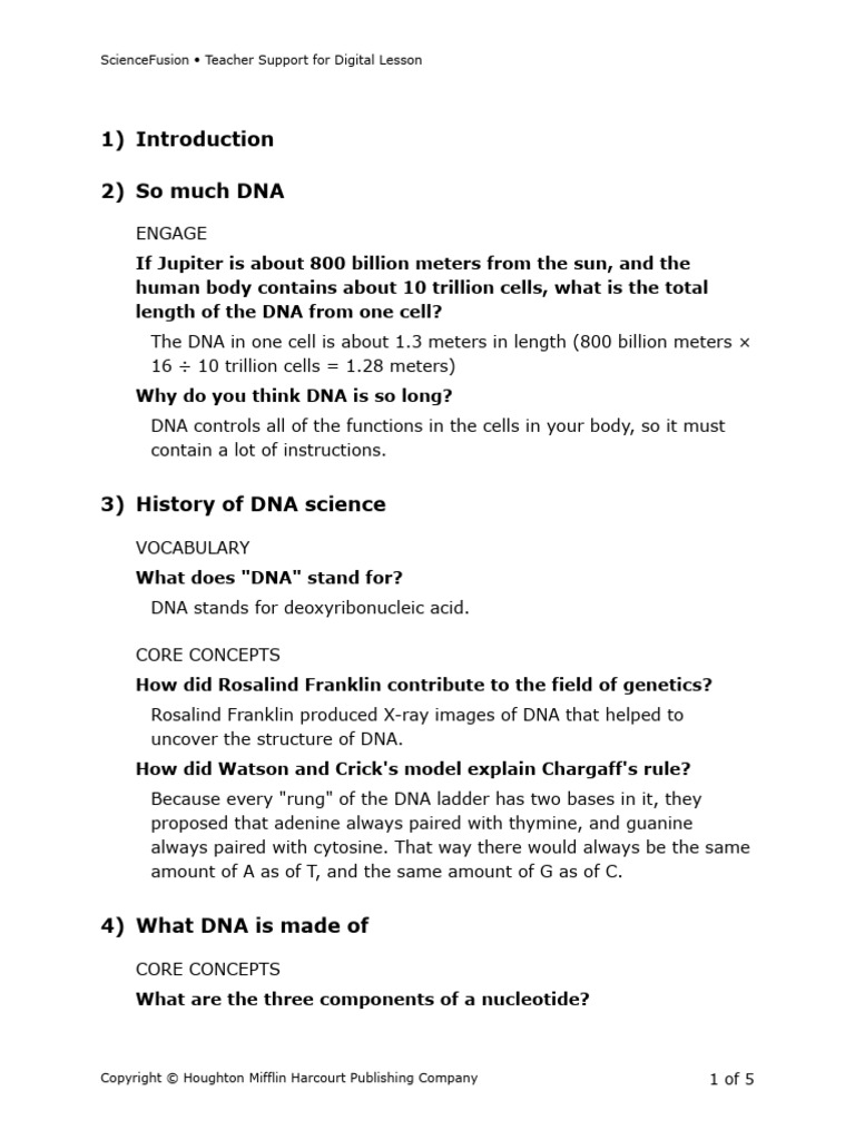 DNA Lesson | PDF | Rna | Dna