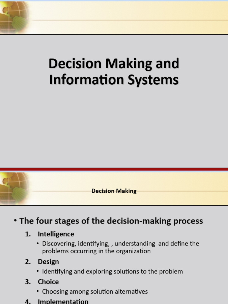 5 - Decision Making and Information Systems | PDF | Business ...