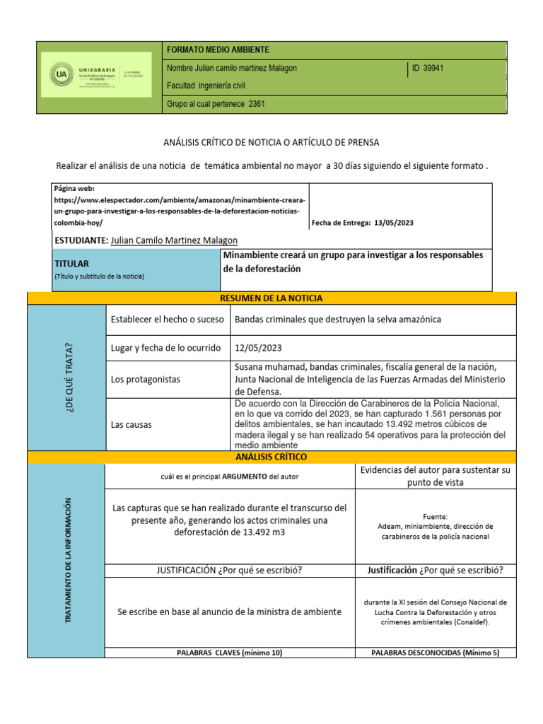 Formato 3 - Medio Ambiente | PDF