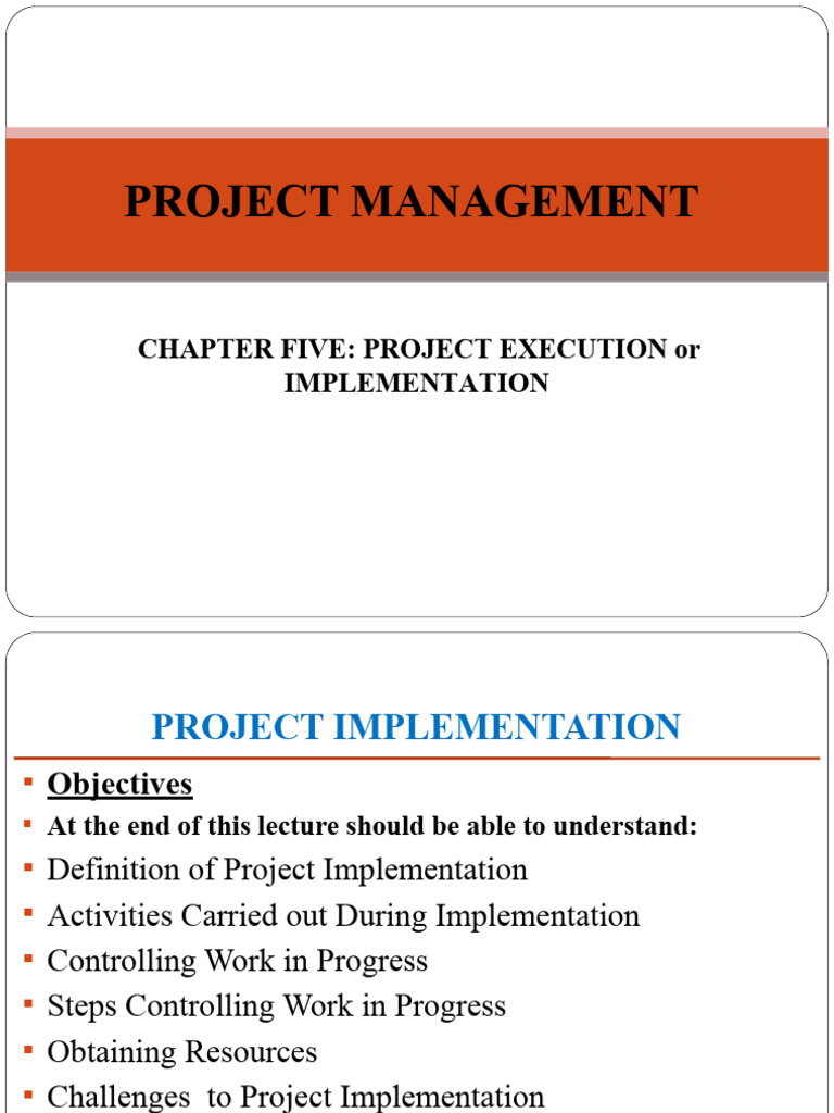 Chapter 5 Project Management | PDF | Project Management | Implementation