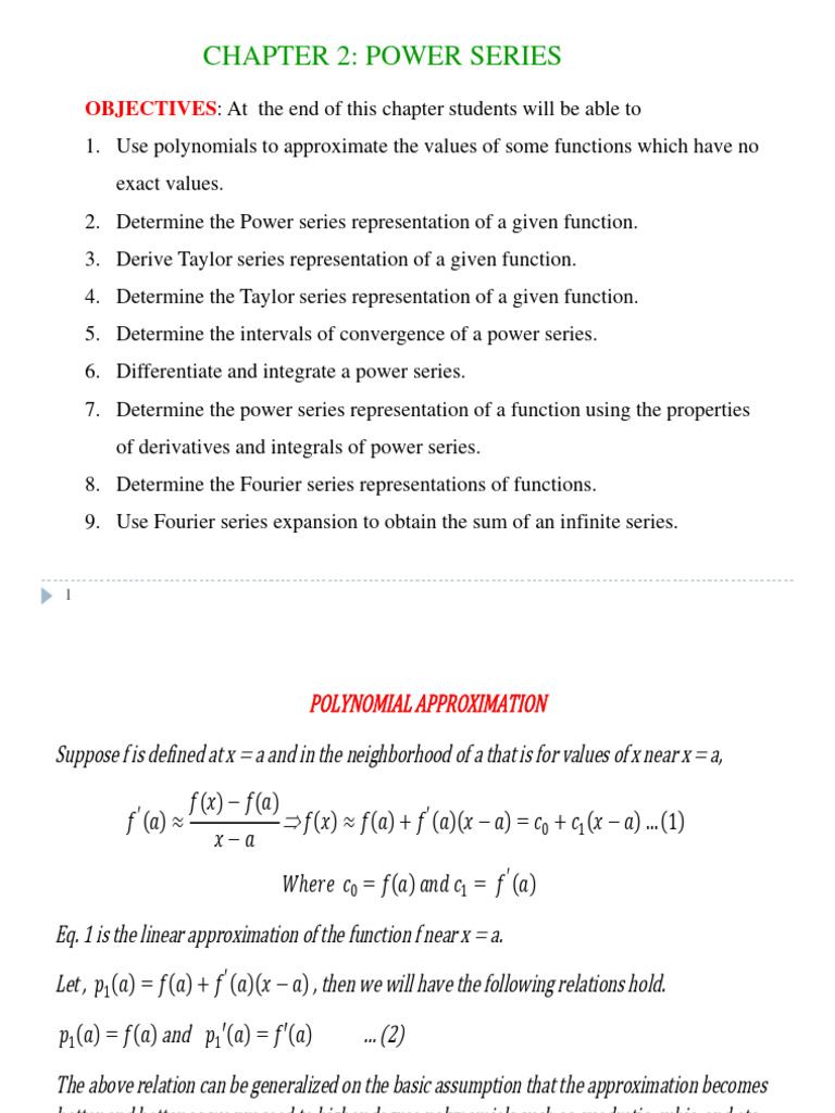 Applied Maths II Chapter 2-Power Series | PDF | Power Series | Function (Mathematics)