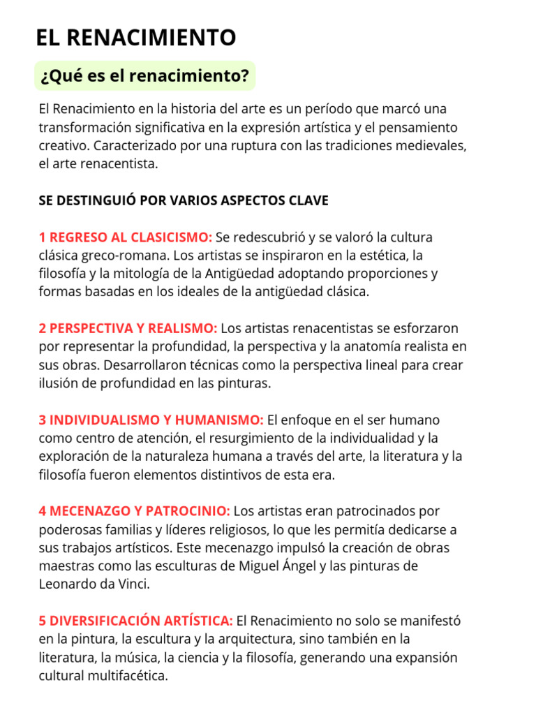 El Renacimiento | PDF | Rafael | Renacimiento