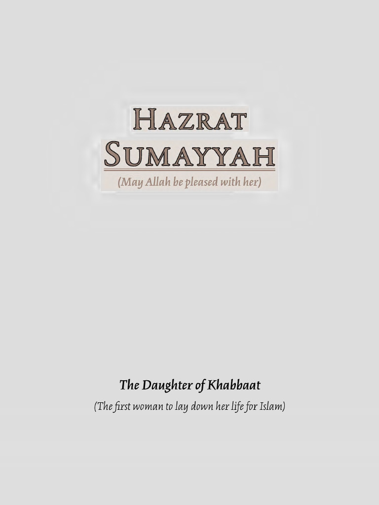 Hazrat Sumayyah | PDF | Prophets And Messengers In Islam | Abrahamic ...