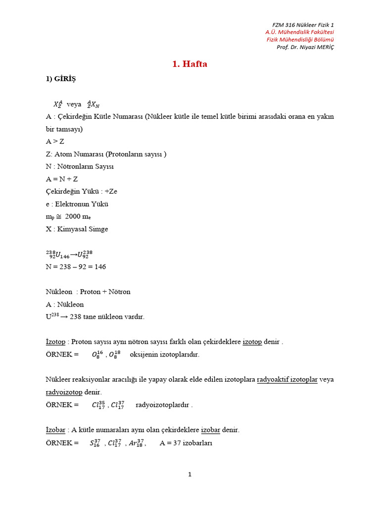 1 Hafta | PDF
