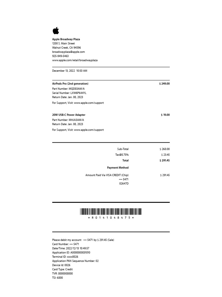 Receipt For AirPods | PDF | Technology & Engineering