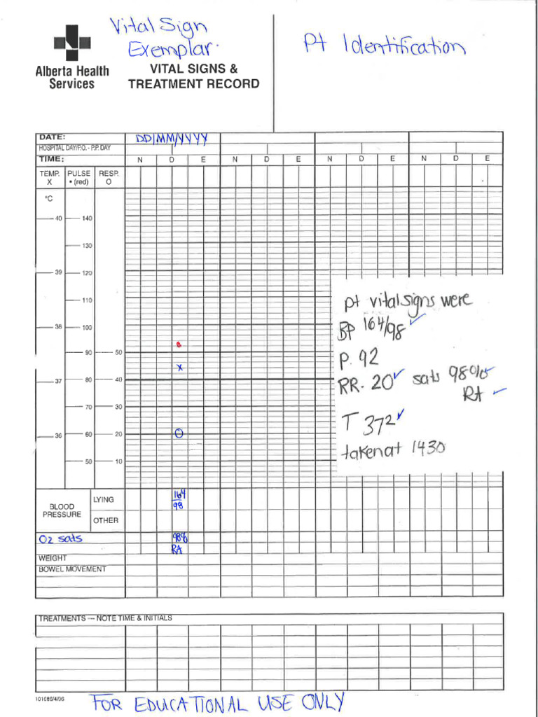 Vital Sign Documentation Exemplar | PDF