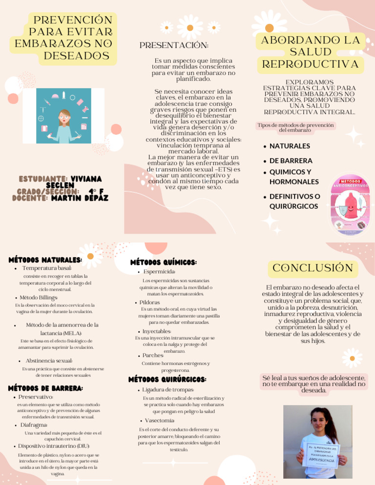 Prevención de Un Embarazo No Deseado - Viviana Seclen | PDF | Control de la natalidad | El embarazo
