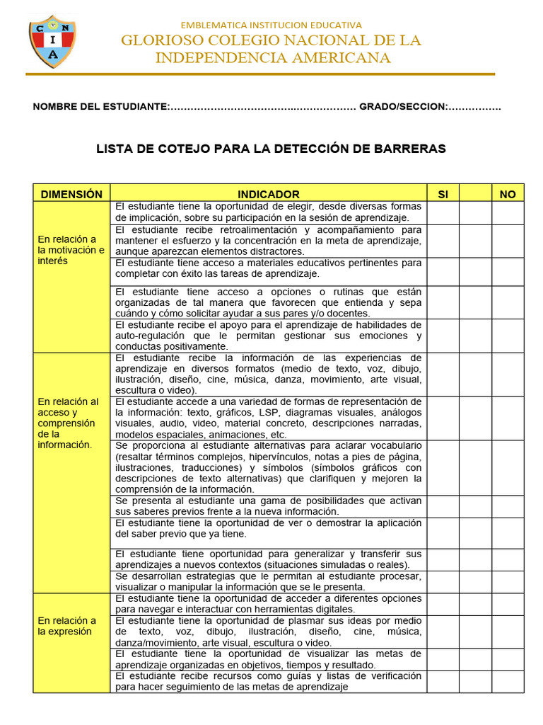 Detección de Barreras | PDF | Aprendizaje | Información