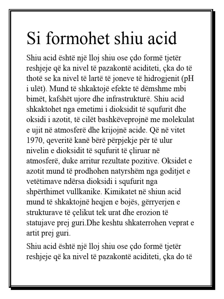 Si Formohet Shiu Acid | PDF