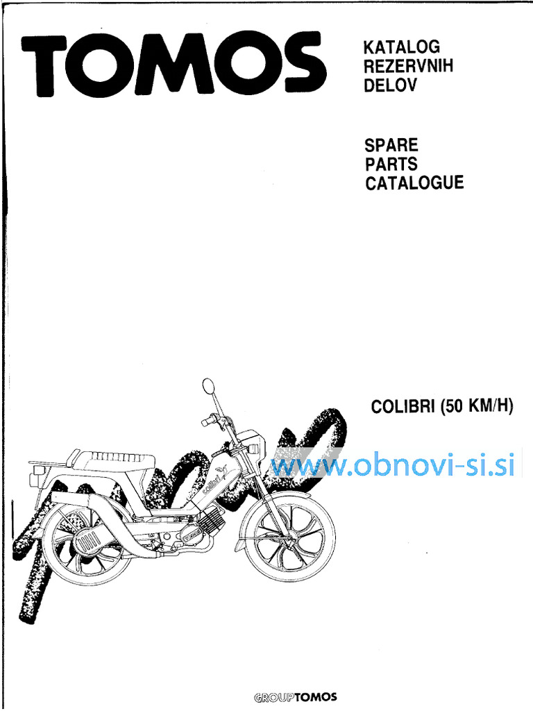 Katalog Rezervnih Delov Tomos Colibri ATM | PDF