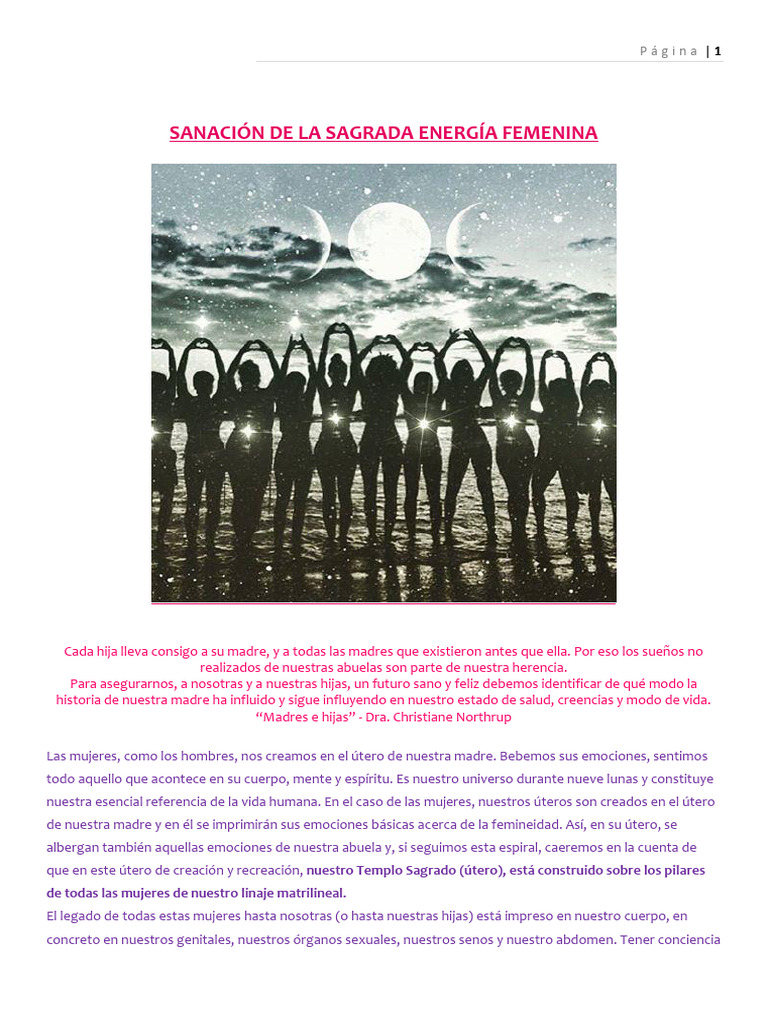 Meditación Sanacion de Linajes Femeninos Ancestrales | PDF | Amor | Las ...