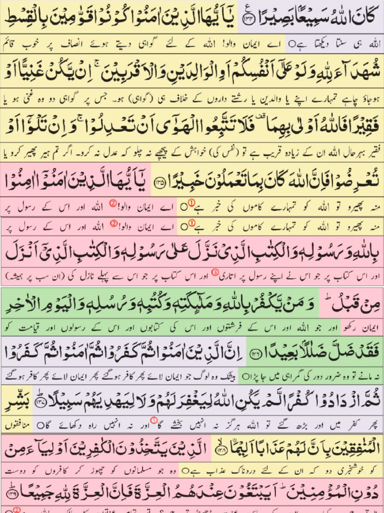Surat Nisa Ayat 135-140 | PDF Surat Nisa Ayat 135-140 | PDF
