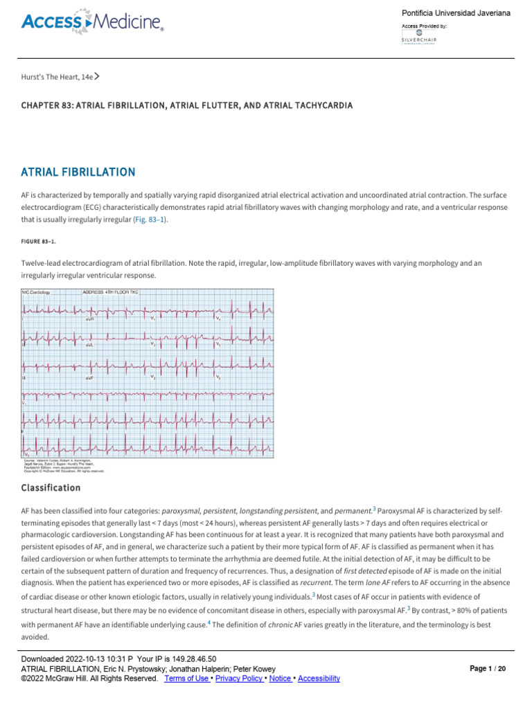 Atrial Fibrillation | PDF | Stroke | Diastole