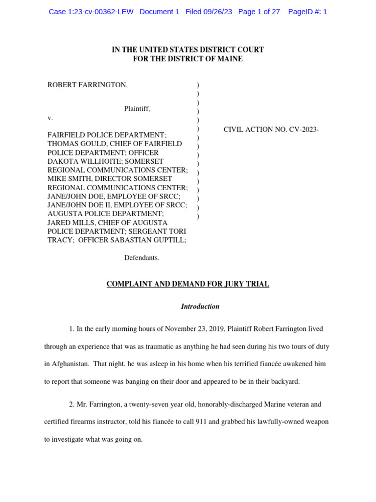 Complaint and Demand For Jury Trial | PDF | Damages | Fourth Amendment ...