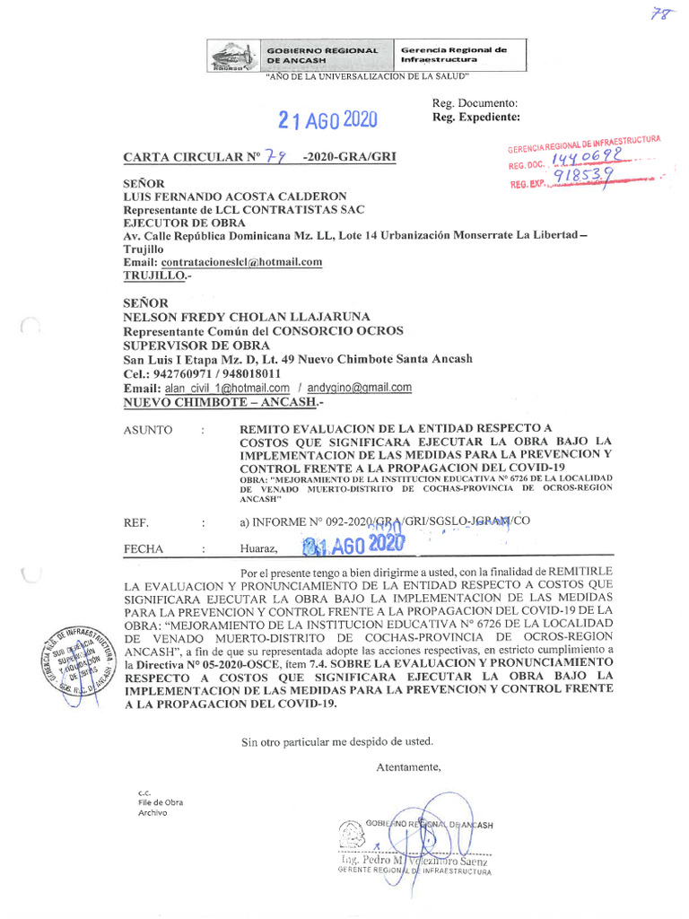 Aprob. Gastos Genrales Residencia | PDF