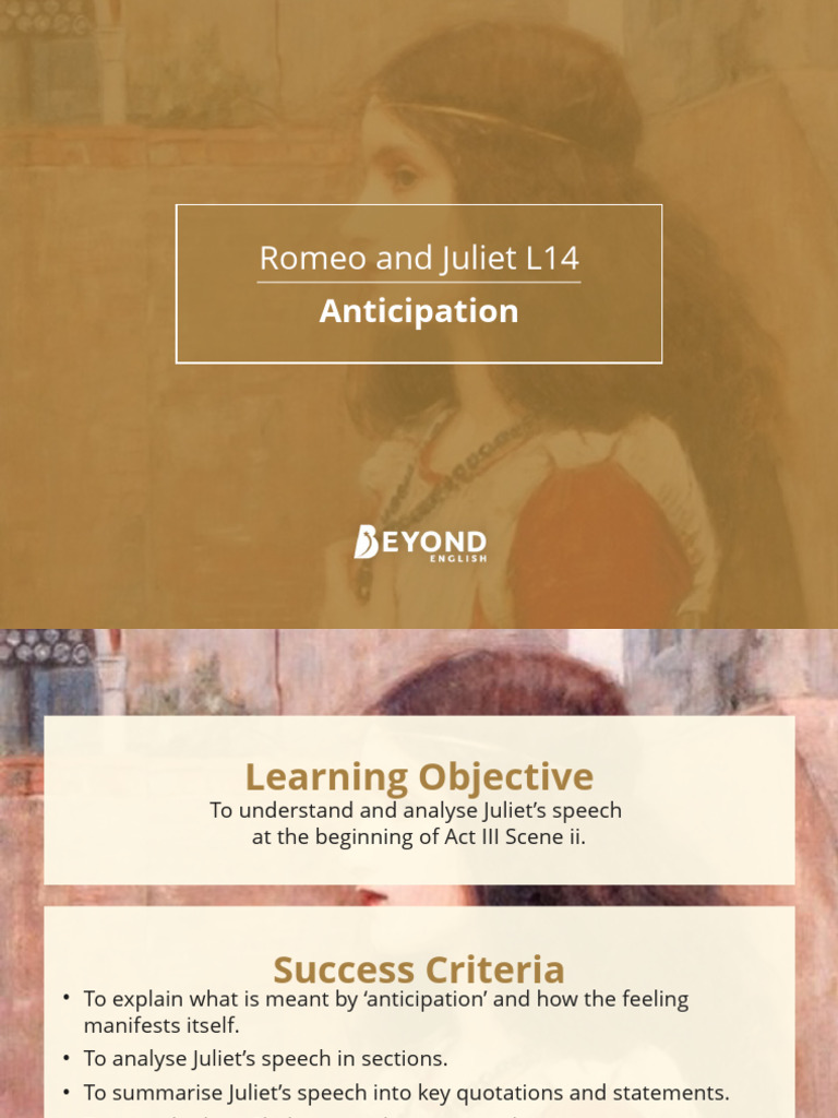 Romeo and Juliet L14 - Anticipation PowerPoint | PDF | Romeo And Juliet ...
