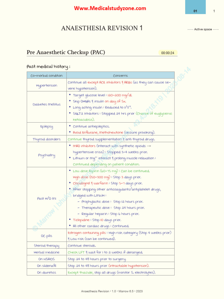 Anesthesia Revision E6.5 (Medicalstudyzone - Com) | PDF | Anesthesia ...