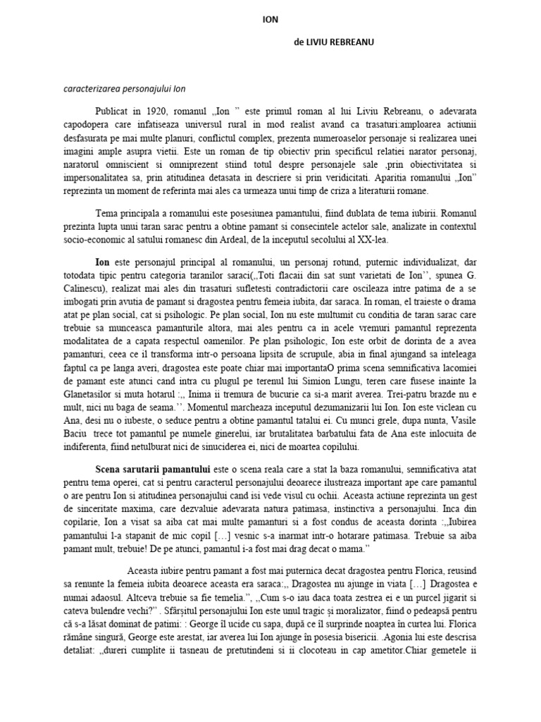 Caracterizare ION. | PDF