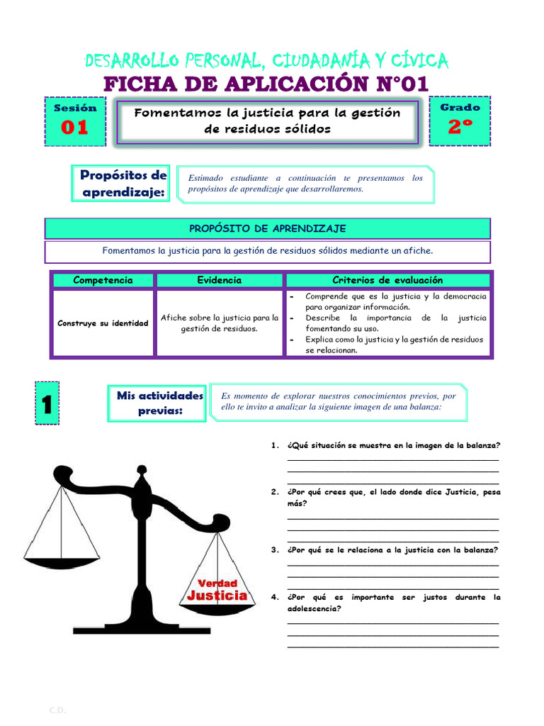 2° F-Ficha de Aplicación - Sesión1 - Exp.6 - DPCC | PDF | Justicia | Crimen y violencia