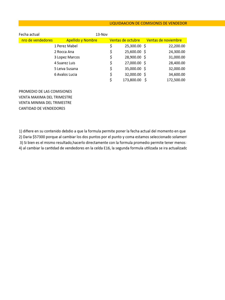 TP 1 Excel | PDF | Hoja de cálculo | Computación incremental