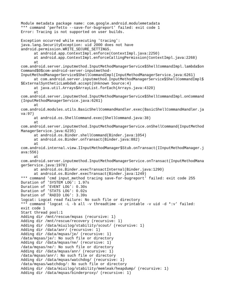 Bugreport Secret - Global TP1A.220624.014 2023 08 02 20 57 12 Dumpstate - Log 6890 | PDF | Java ...