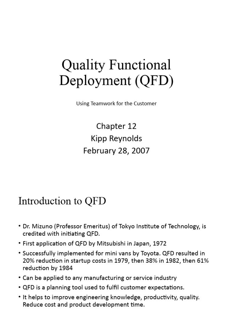 Quality Functional Deployment (QFD) | PDF | Quality Management | Business