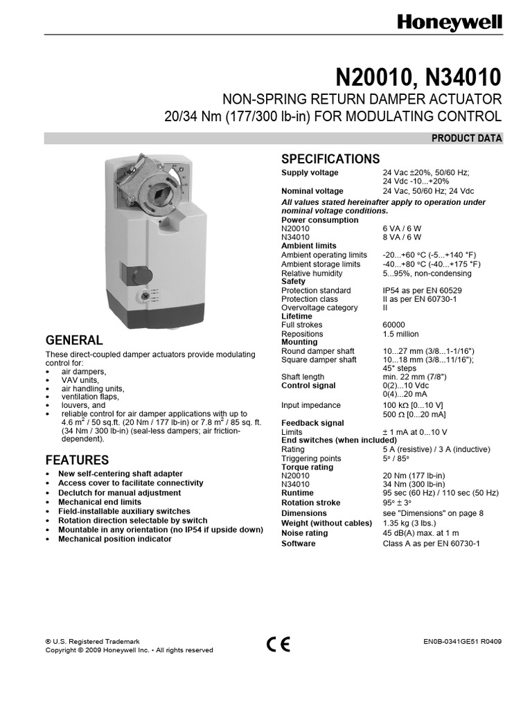 Honeywell N34010 | PDF | Switch | Equipment