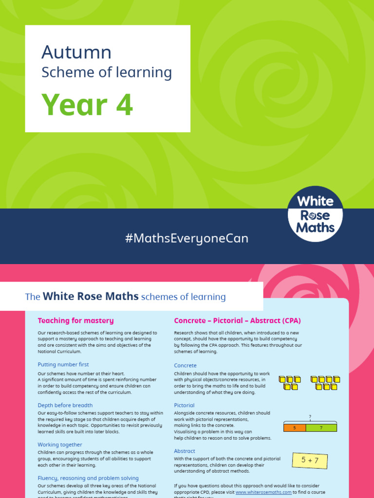 Y4 Autumn WhiteRose | PDF | Mathematics | Curriculum