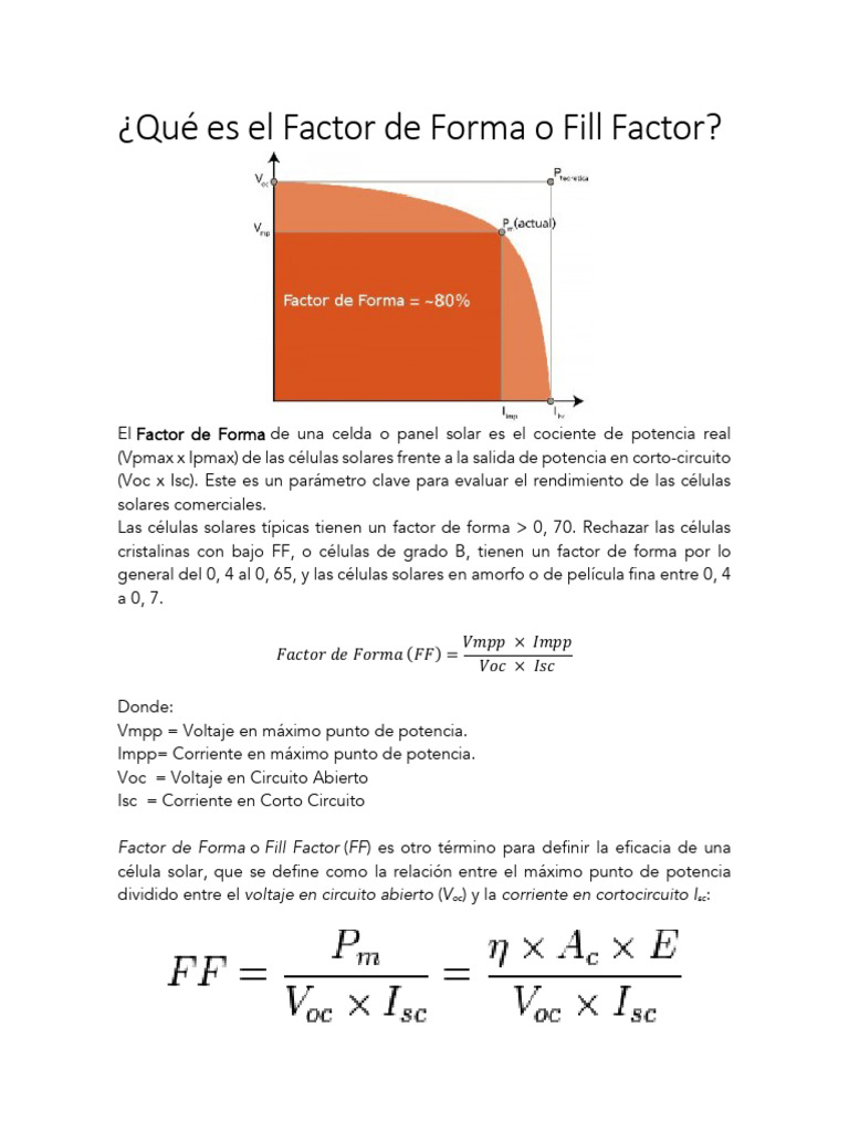 Definición del Factor de Forma Solar | PDF