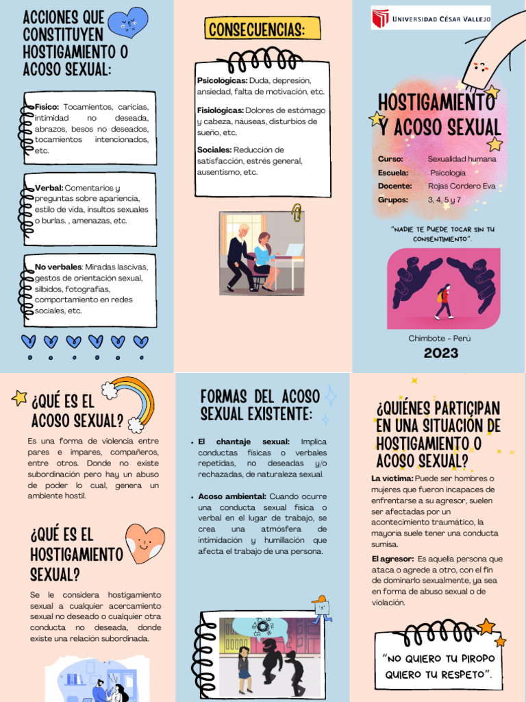 Triptico | PDF | Acoso sexual | Acoso