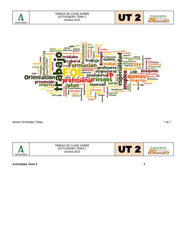 Actividades Tema 2 FOL | PDF | Tiempo de trabajo | Derecho laboral