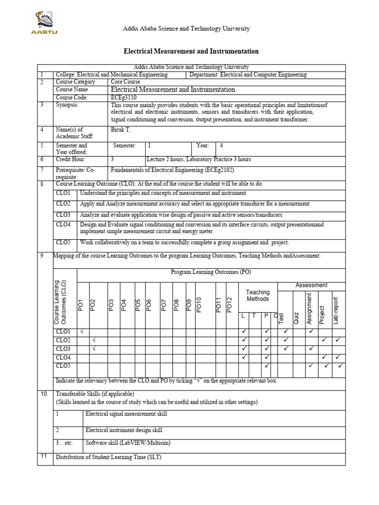 Electrical Measurement and Instrumentation (2) | PDF | Instrumentation ...