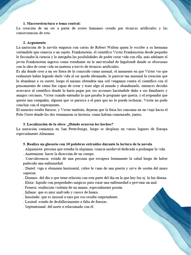 Analisis Frankenstein 1 | PDF | Frankenstein