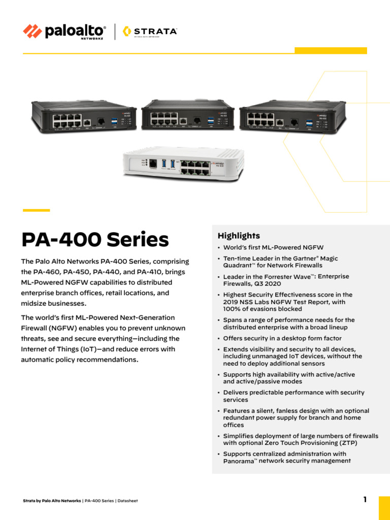 Palo Alto PA-400-Series | PDF | Security | Computer Security