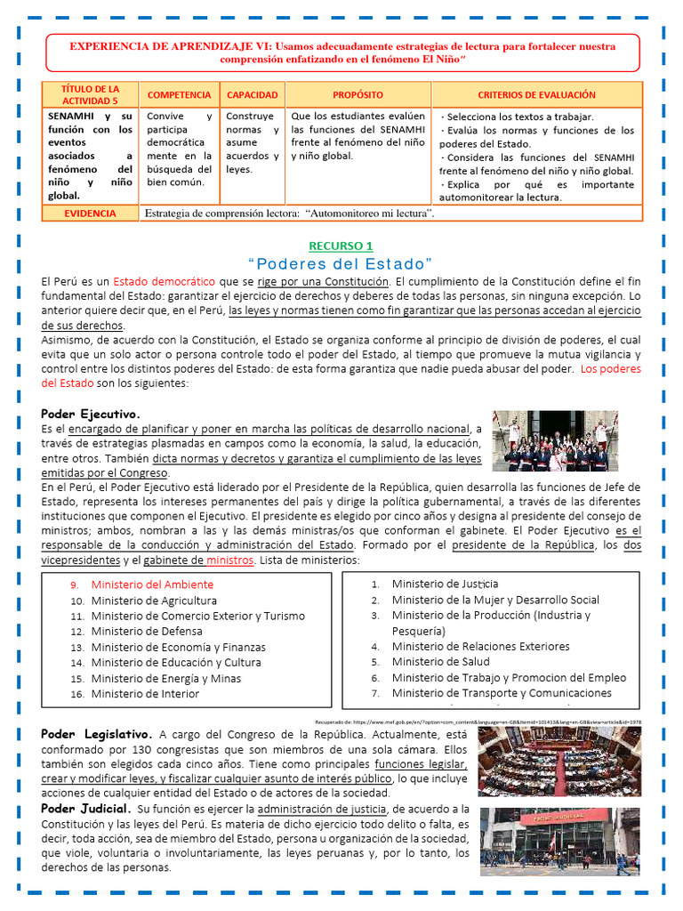 ANEXO - ACTIVIDAD 5 - Poderes Del Estado PRIMERO | PDF | Ministerio ...