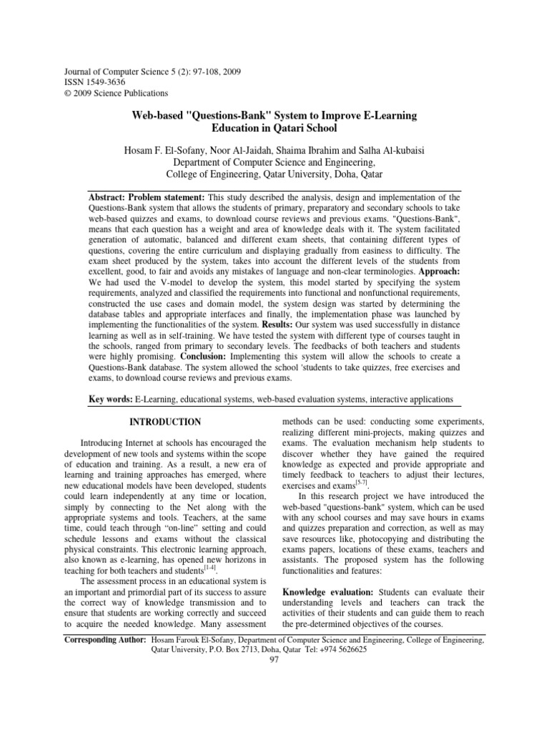 Aweb-Based Question Bank Management Information System | PDF ...