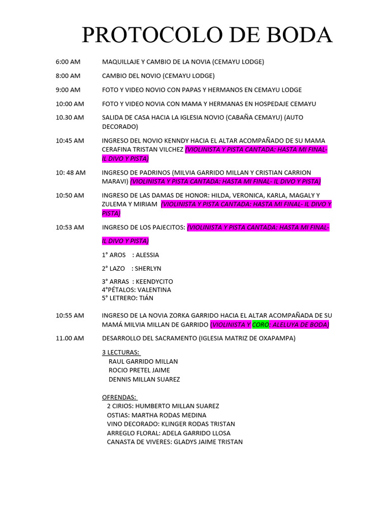 Programa de Boda | PDF | Musica Popular | Ganadores del premio musical