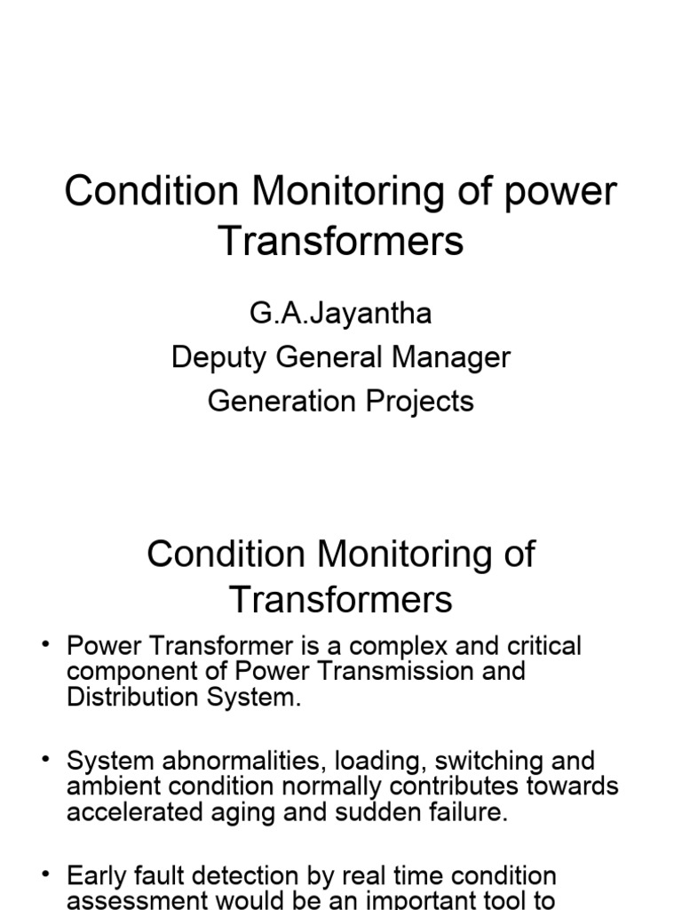 Condition Monitoring of Transformers | PDF | Physical Chemistry | Chemistry